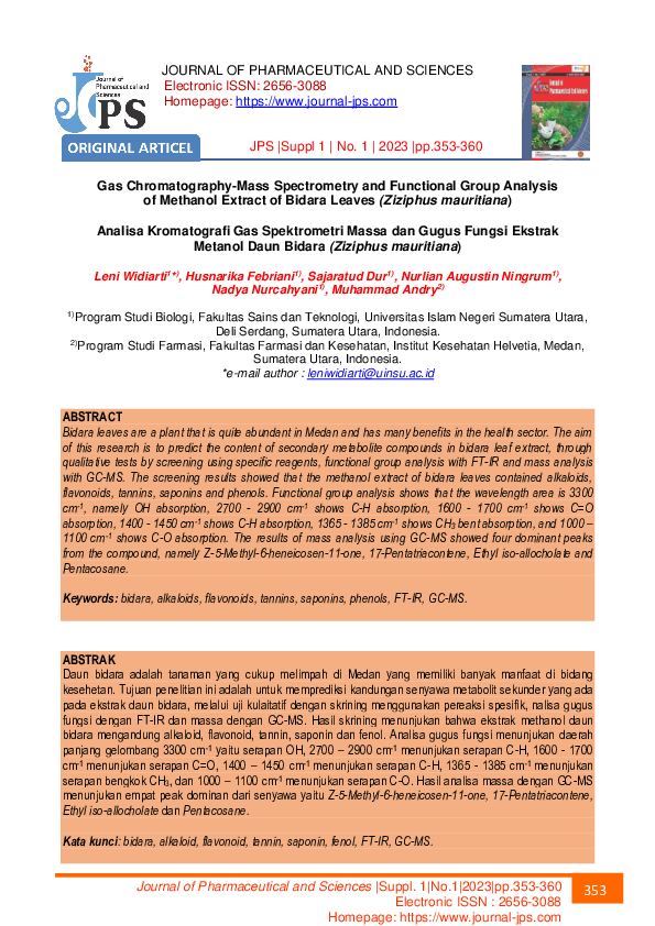 (PDF) Gas Chromatography-Mass Spectrometry and Functional Group ...