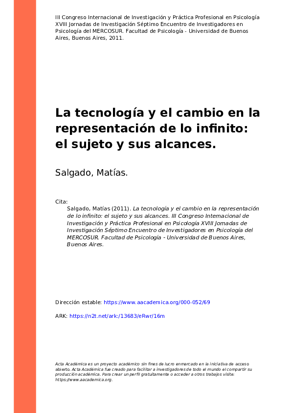 (PDF) La Tecnología y El Cambio en La Representación De Lo Infinito: El ...