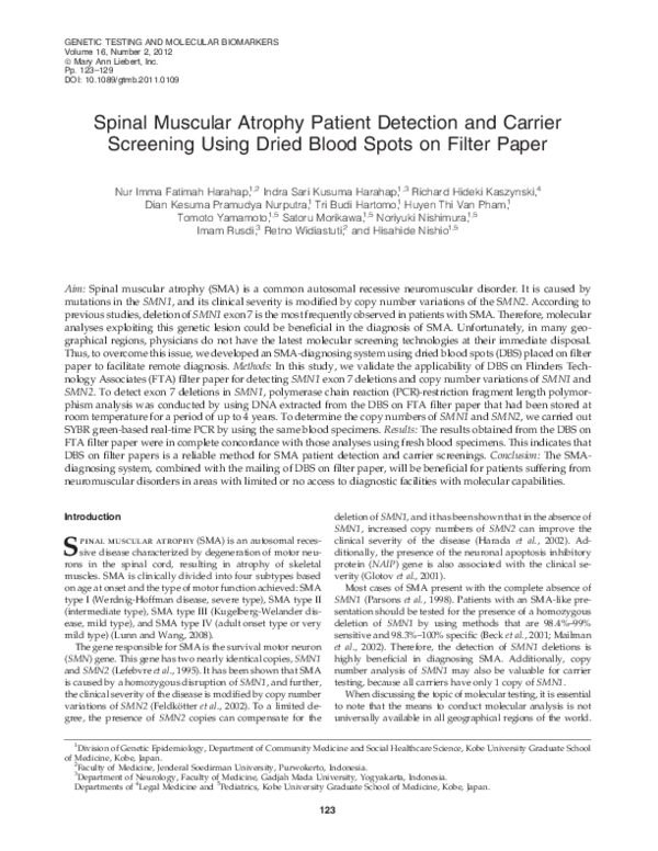 (PDF) Spinal Muscular Atrophy Patient Detection and Carrier Screening ...
