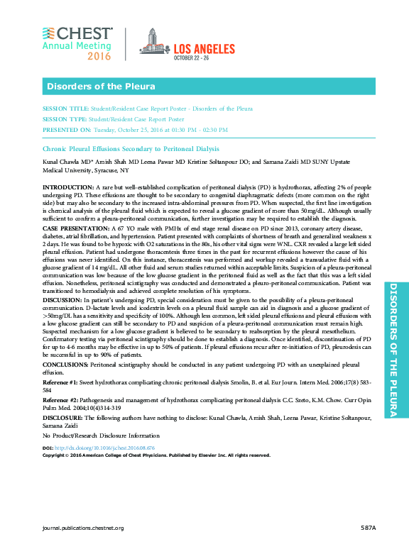 (PDF) Chronic Pleural Effusions Secondary to Peritoneal Dialysis ...