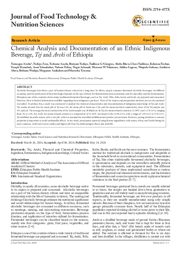 (PDF) Chemical Analysis and Documentation of an Ethnic Indigenous ...