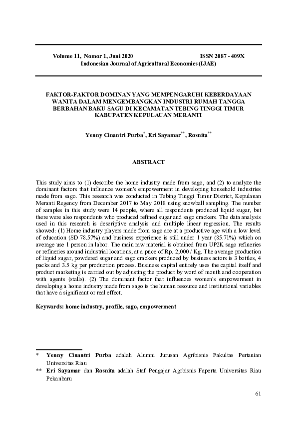 (PDF) Faktor-Faktor Dominan Yang Mempengaruhi Keberdayaan Wanita Dalam ...