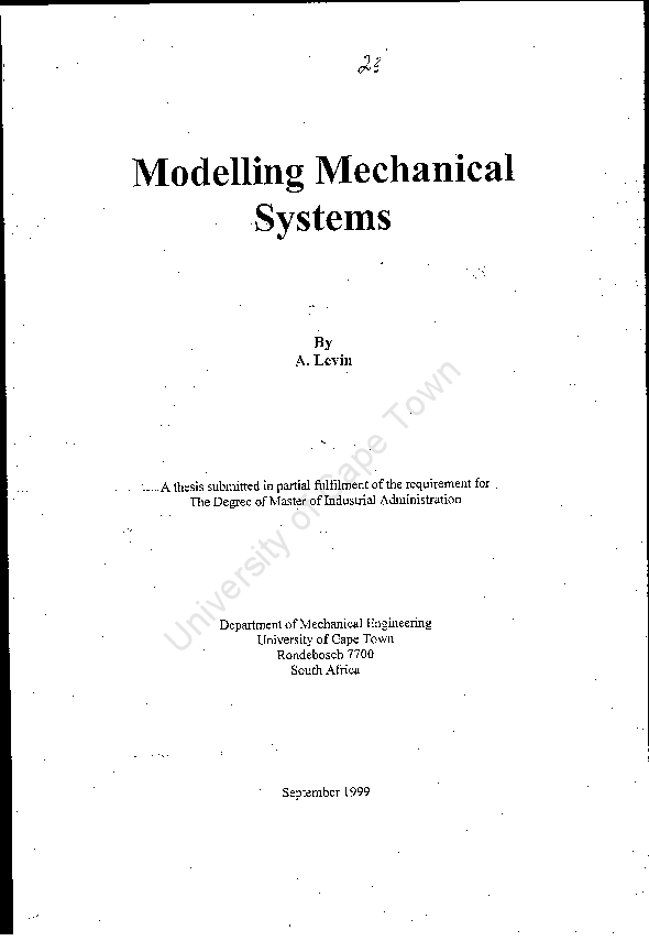 Modelling mechanical systems