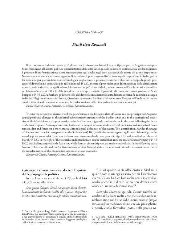 (PDF) Siculi cives Romani?