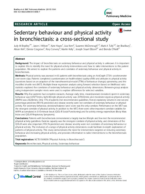 (PDF) Sedentary behaviour and physical activity in bronchiectasis: a cross-sectional study ...