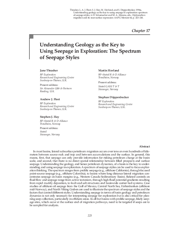 (PDF) Understanding Geology as the Key to Using Seepage in Exploration ...