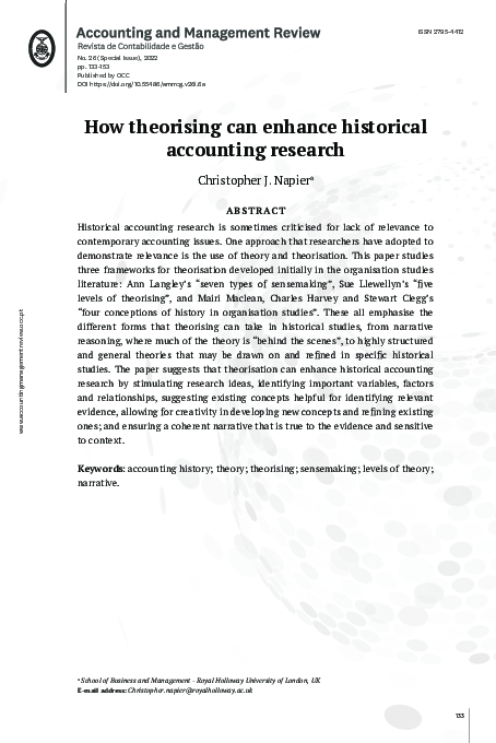 (PDF) How theorising can enhance historical accounting research