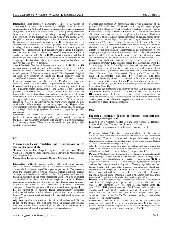 (PDF) P75 Manometric-radiologic correlation and its importance in the surgical treatment of cha