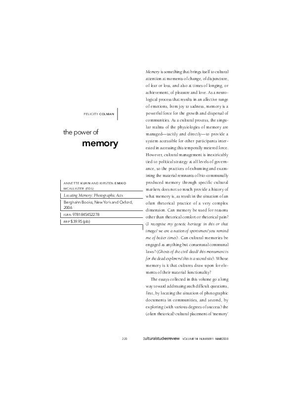 (PDF) The Power of Memory