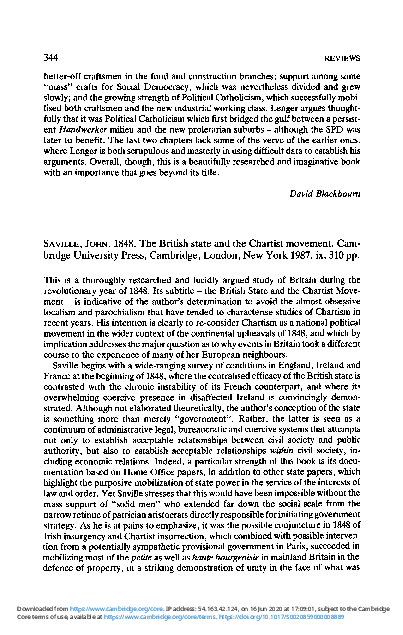 (PDF) John Saville. 1848. The British state and the Chartist movement ...