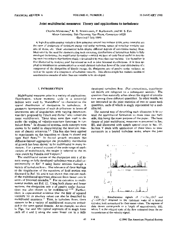 (PDF) Joint multifractal measures: Theory and applications to turbulence