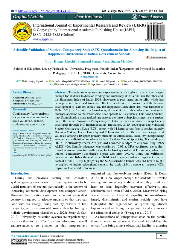 (PDF) Scientific Validation of Student Competency Scale (SCS ...