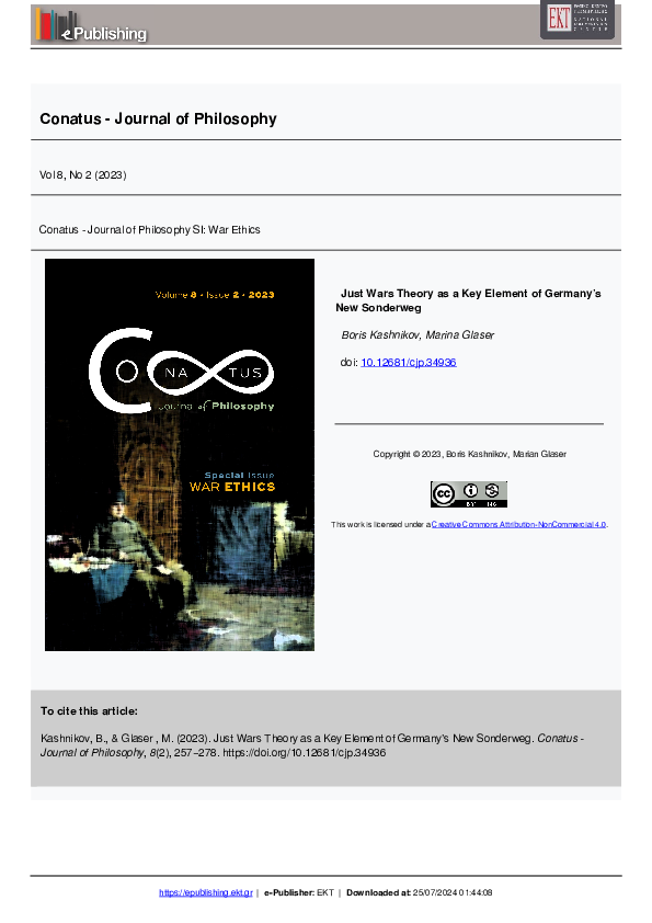 (PDF) Just Wars Theory as a Key Element of Germany’s New Sonderweg