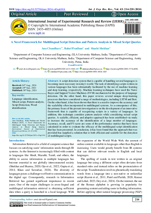 (PDF) A Novel Framework for Multilingual Script Detection and Pattern Analysis in Mixed Script ...