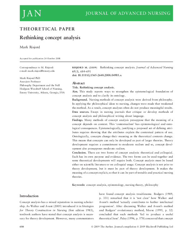 (PDF) Rethinking concept analysis
