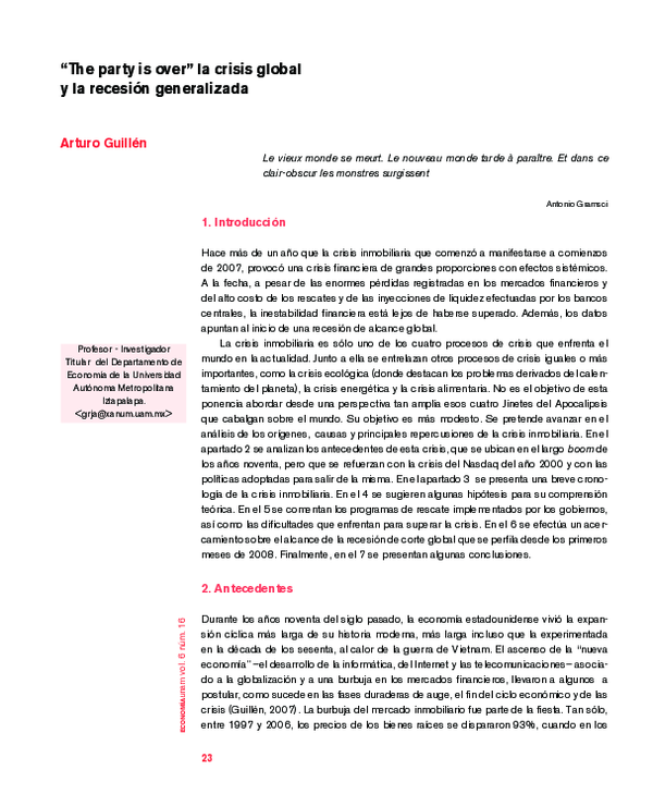 (PDF) The party is over