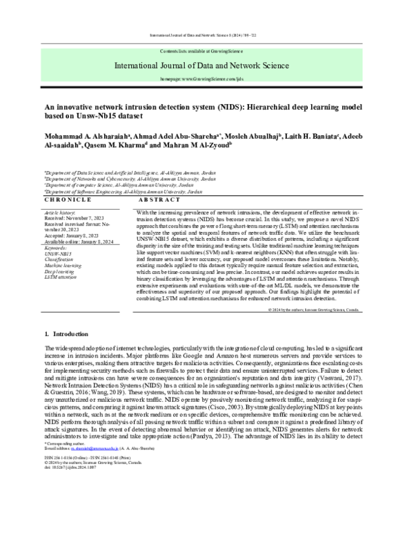 Pdf An Innovative Network Intrusion Detection System Nids