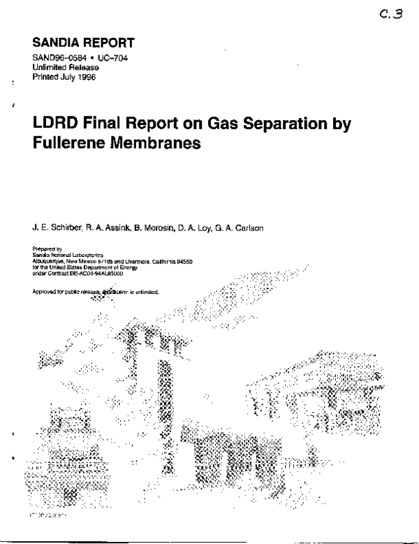 (PDF) LDRD final report on gas separation by fullerene membranes