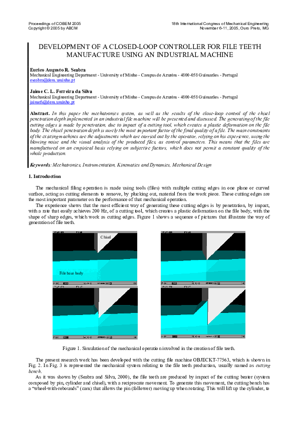 (PDF) Development of a Closed-Loop Controller for File Teeth Manufacture Using an Industrial Machine