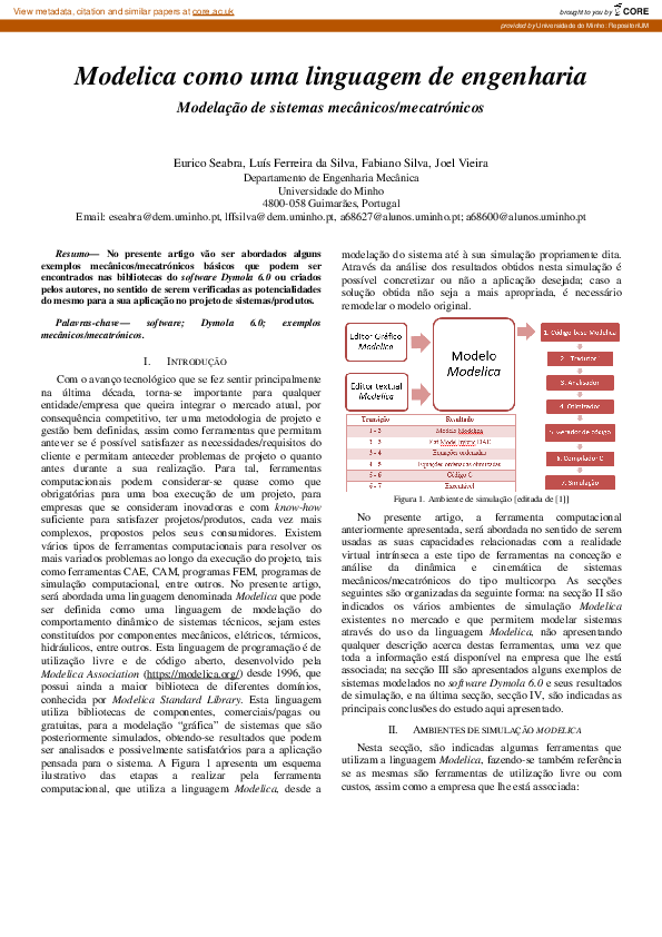 (PDF) Modelica como uma linguagem de engenharia: modelação de sistemas ...