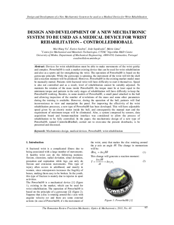 (PDF) Design and development of a new mechatronic system to be used as ...