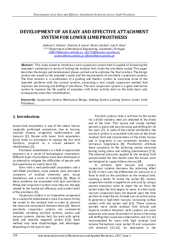 (PDF) Development of an Easy and Effective Attachment System for Lower ...