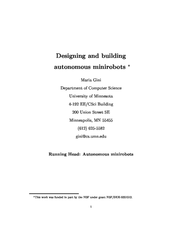(PDF) Designing and Building Autonomous Minirobots | Maria Gini - Academia.edu