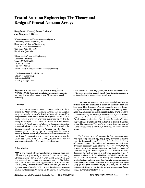 (PDF) Fractal antenna engineering: the theory and design of fractal antenna arrays