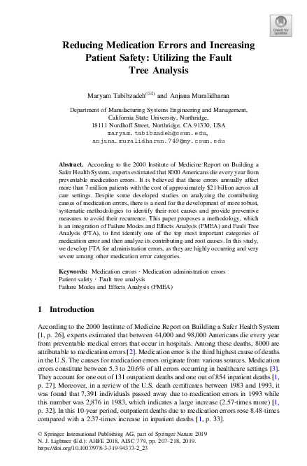 (PDF) Reducing Medication Errors and Increasing Patient Safety ...