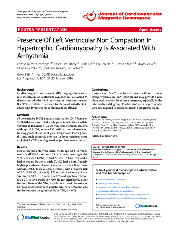 (PDF) Presence Of Left Ventricular Non Compaction In Hypertrophic ...