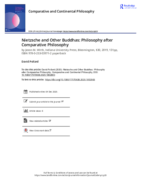 (PDF) Nietzsche and Other Buddhas: Philosophy after Comparative Philosophy