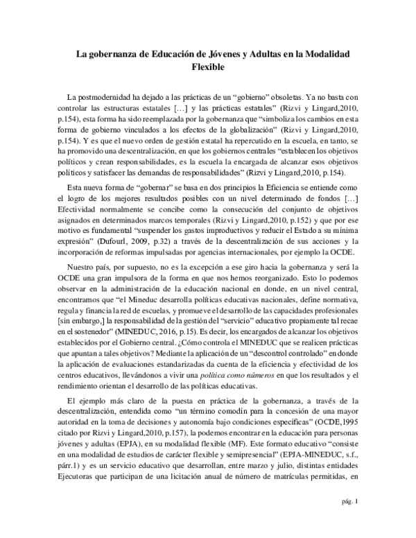 (PDF) La gobernanza de Educación de Jóvenes y Adultas en la Modalidad Flexible