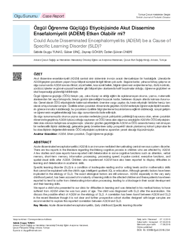 (PDF) Could Acute Disseminated Encephalomyelitis (Adem) be a Cause ...
