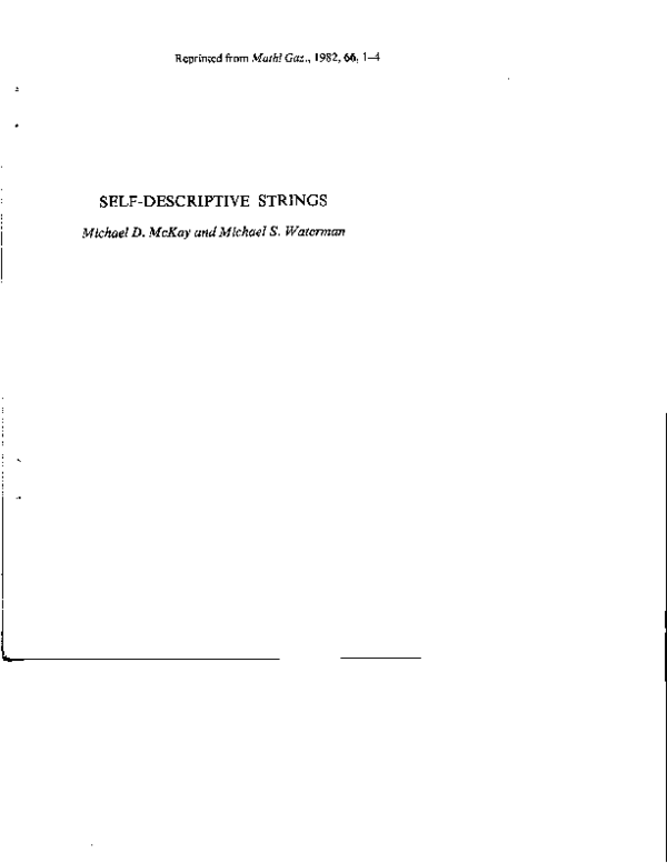 (PDF) Self-Descriptive Strings