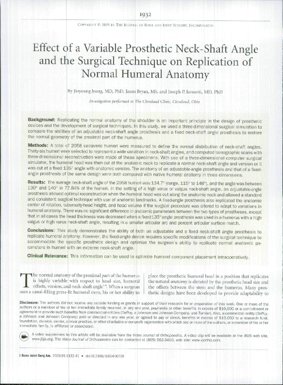(PDF) Effect of a Variable Prosthetic Neck-Shaft Angle and the Surgical ...