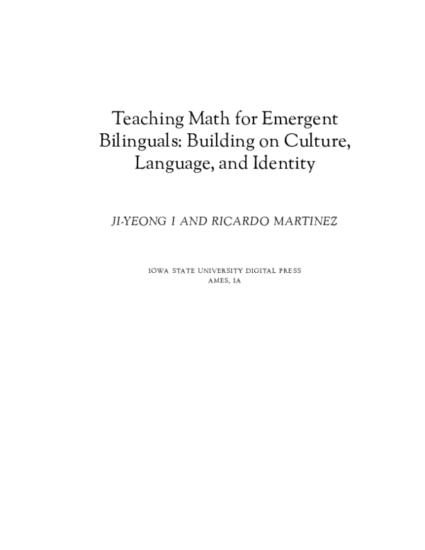 (PDF) Teaching Math for Emergent Bilinguals: Building on Culture ...