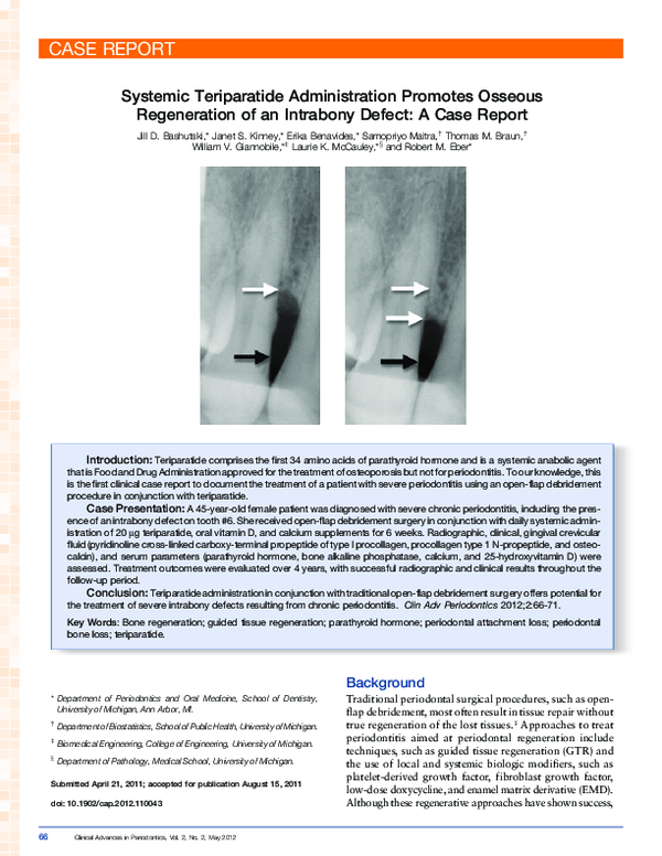 (PDF) Systemic Teriparatide Administration Promotes Osseous ...