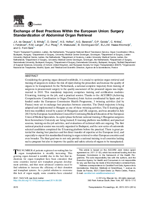 (PDF) Exchange of best practices within the European Union: surgery ...