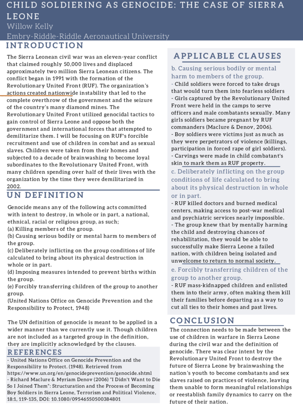 (PDF) Child soldiering as genocide: The case of Sierra Leone