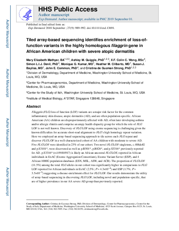 (PDF) Tiled array‐based sequencing identifies enrichment of loss‐of ...