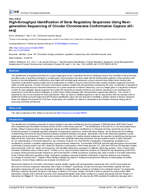 (PDF) High-throughput Identification of Gene Regulatory Sequences Using Next-generation ...