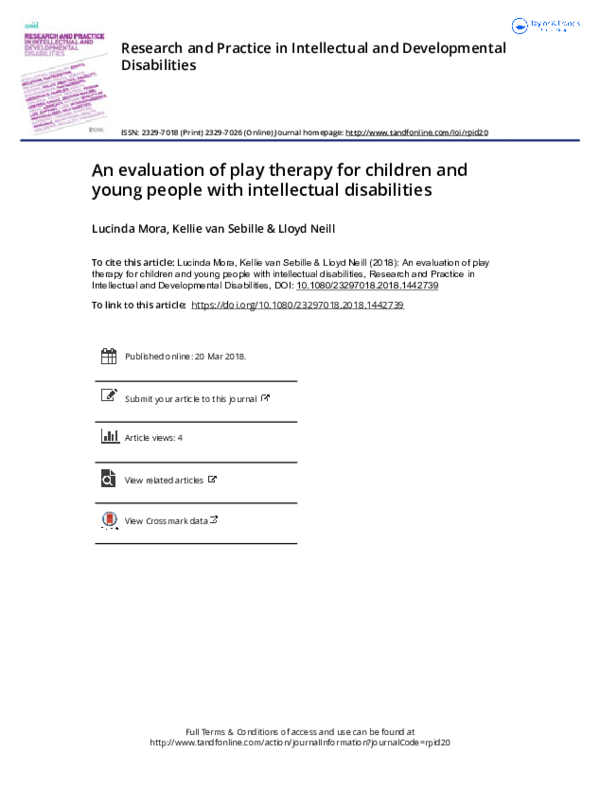 (PDF) An evaluation of play therapy for children and young people with ...