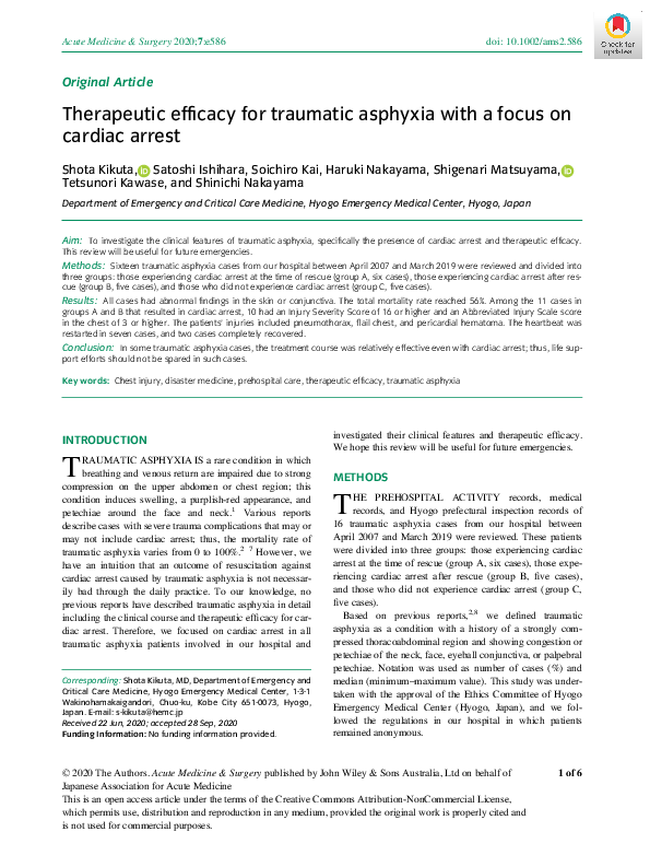 (PDF) Therapeutic efficacy for traumatic asphyxia with a focus on ...