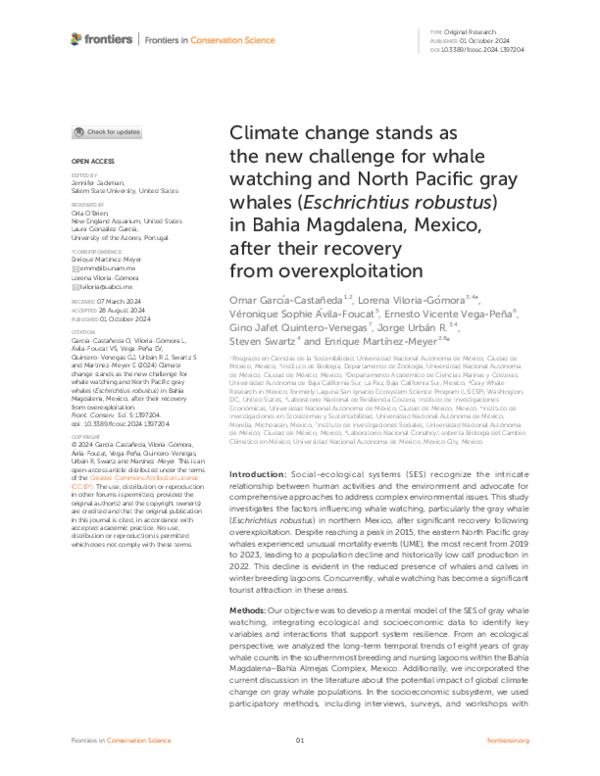 (PDF) Climate change stands as the new challenge for whale watching and ...