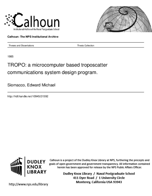 (PDF) TROPO: Design Program for Troposcatter Systems
