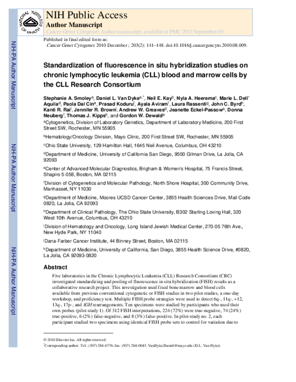 (PDF) Standardization of fluorescence in situ hybridization studies on ...