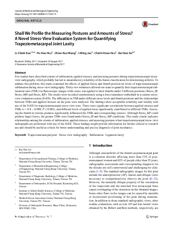 (PDF) Shall We Profile the Measuring Postures and Amounts of Stress? A ...