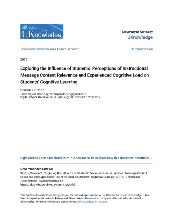 (PDF) Exploring the Influence of Students' Perceptions of Instructional ...