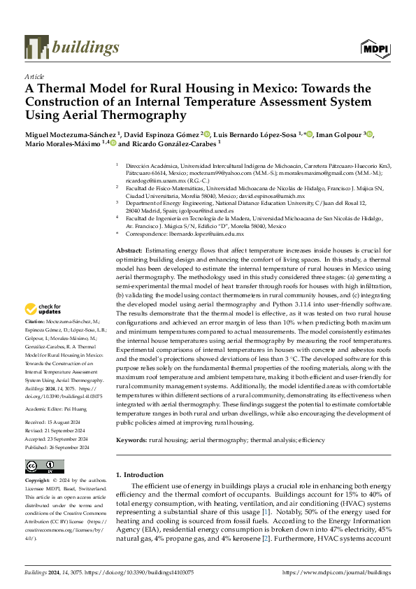 (PDF) A Thermal Model for Rural Housing in Mexico: Towards the ...