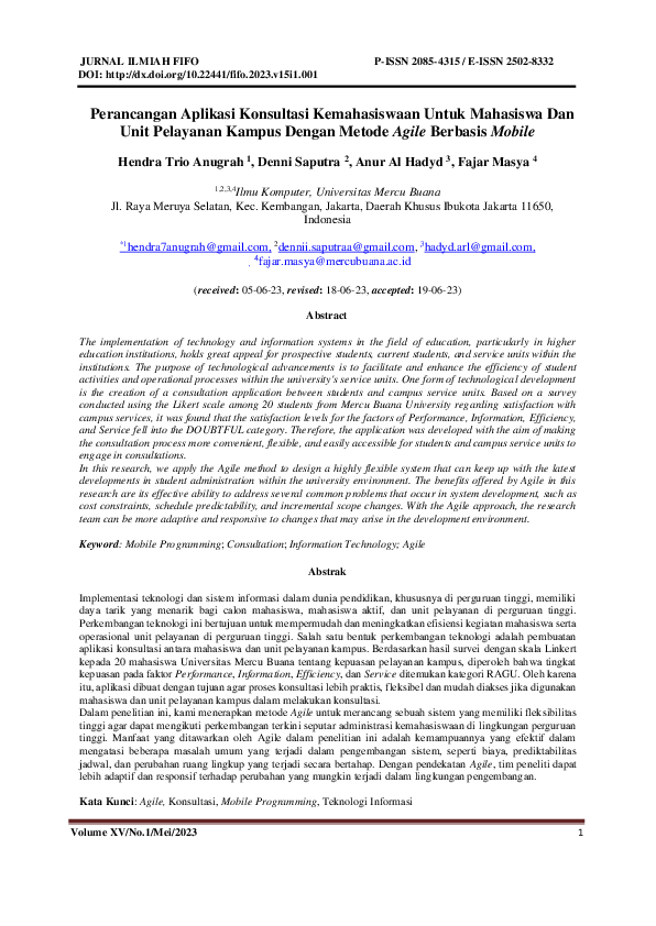 (PDF) Perancangan Aplikasi Konsultasi Kemahasiswaan Untuk Mahasiswa Dan Unit Pelayanan Kampus ...